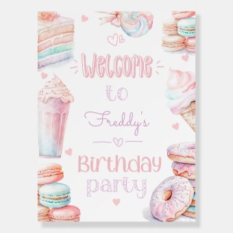 Sweet one birthday party ice cream sweets foam board | Zazzle