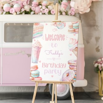 Sweet one birthday party ice cream sweets foam board | Zazzle