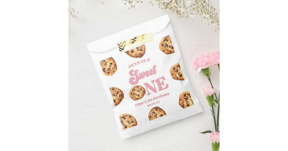 Sweet One Cookies and Milk 1st Birthday Party Favor Bag | Zazzle