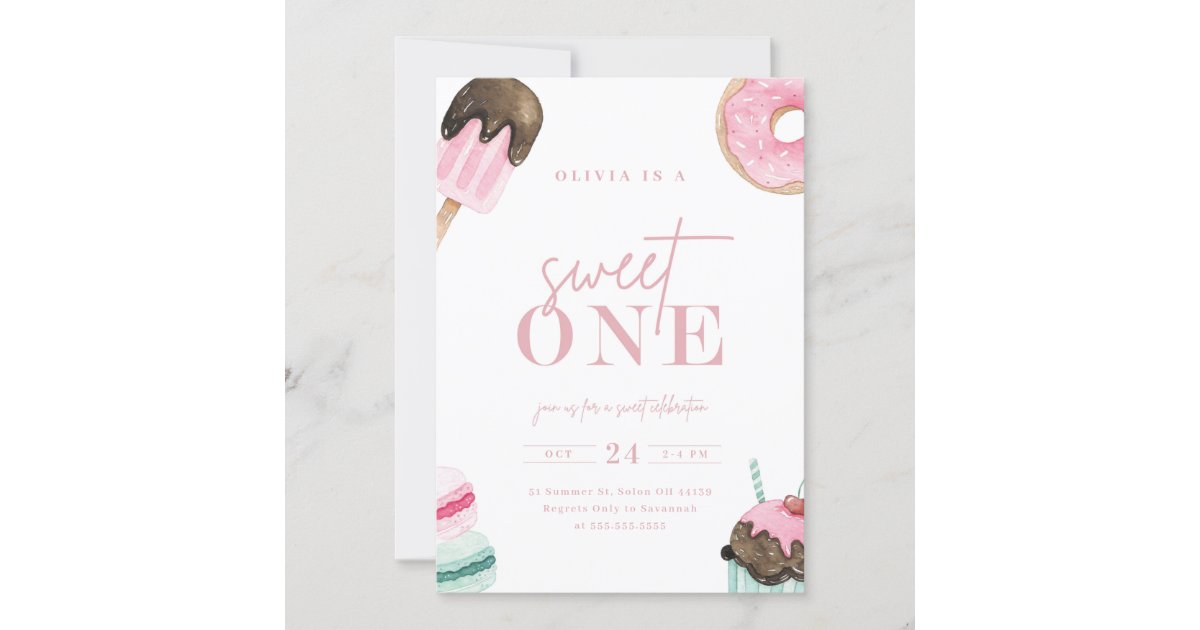 Sweet One First Birthday Invitation | Zazzle