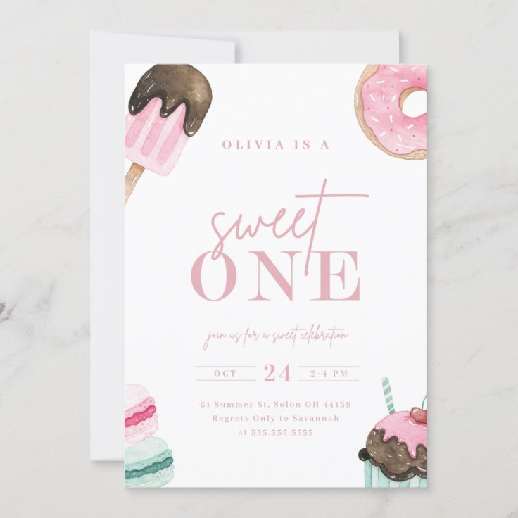 Sweet One First Birthday Invitation | Zazzle
