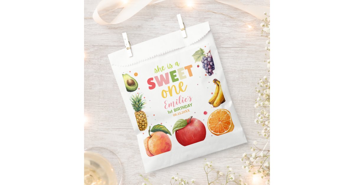 Sweet One Fruit 1st Birthday Bash, Summer Party Favor Bag | Zazzle