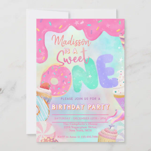Sweet one invitation | Zazzle