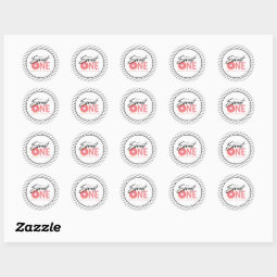 Sweet One Pink Doughnut 1st Birthday Classic Round Sticker | Zazzle