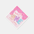 Sweet One Pink Frosting Girl's First Birthday Napk Napkins | Zazzle