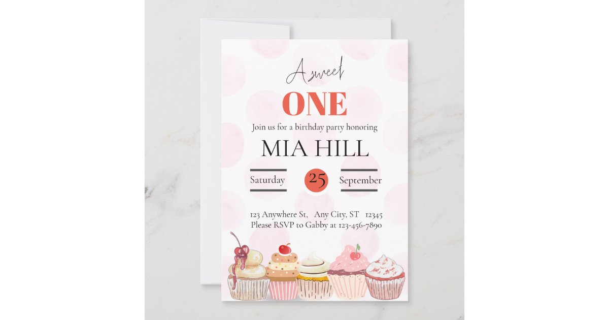 Sweet One Year Old Birthday Party Invitation | Zazzle