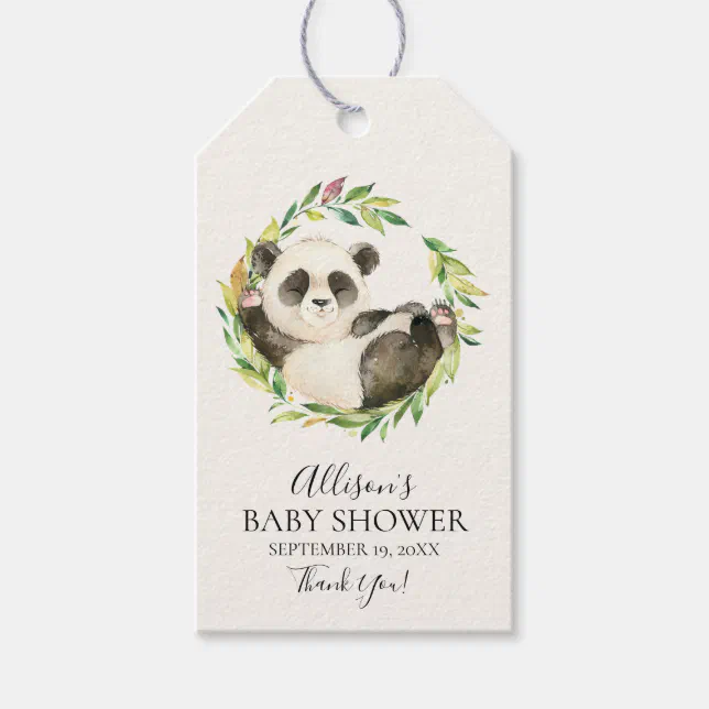 Sweet Panda Bear Baby Shower Favor Gift Tag | Zazzle