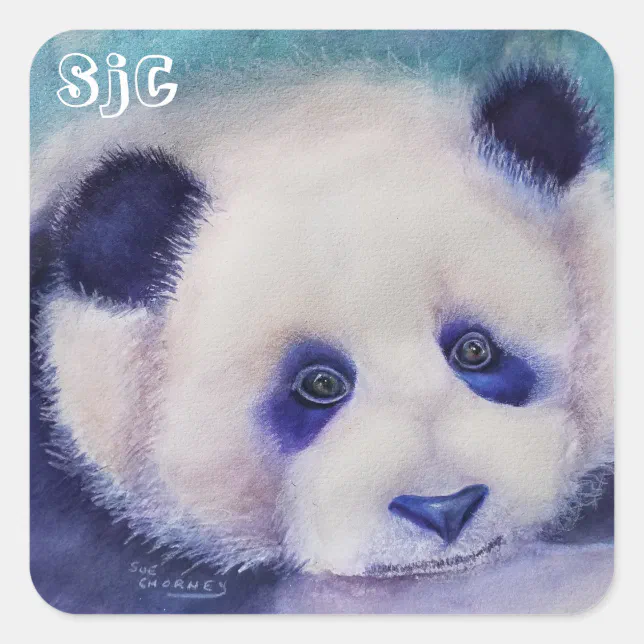 SWEET PANDA SQUARE STICKER | Zazzle