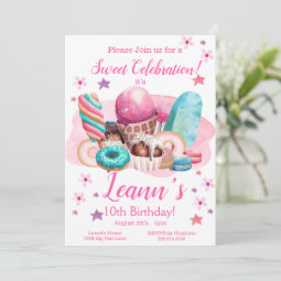 Sweet Party Invitation, Editable Birthday Invitat Invitation | Zazzle