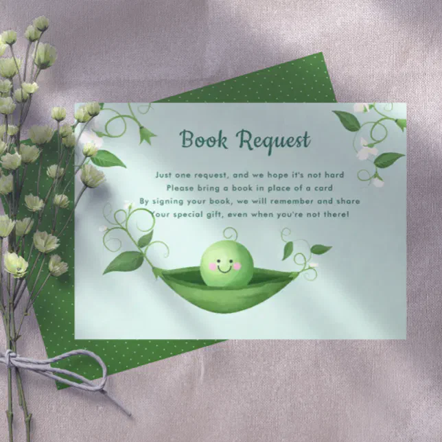 Sweet Pea Baby Shower Book Request Enclosure Card | Zazzle