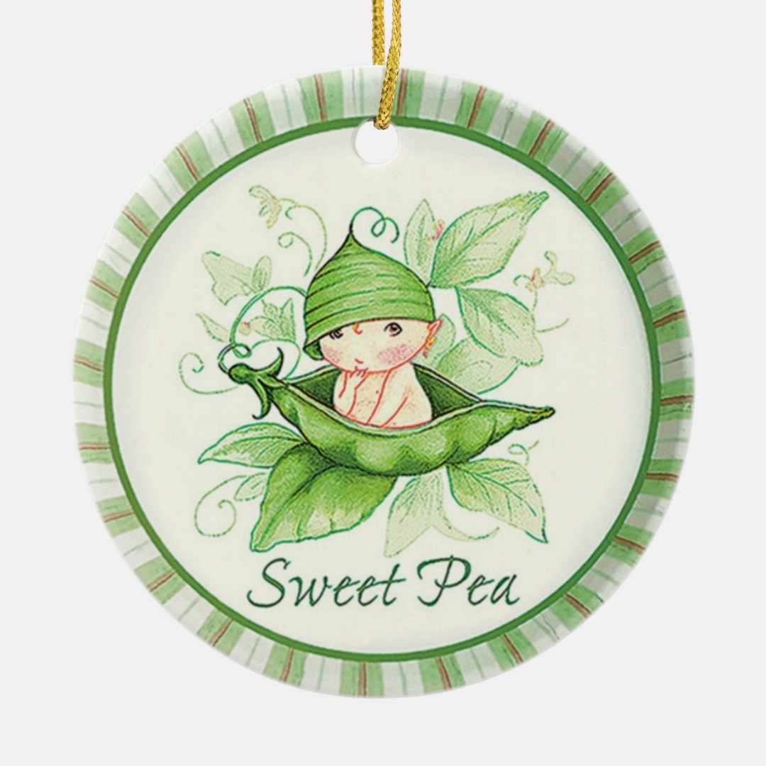 Sweet Pea Ceramic Ornament | Zazzle