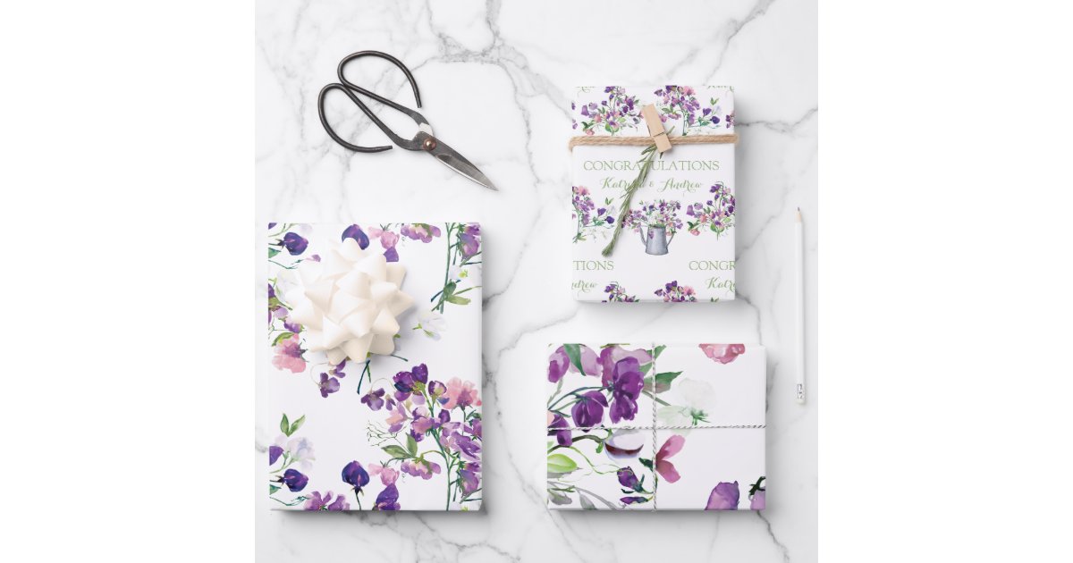 Sweet Pea Congratulations Wrapping Paper Sheets | Zazzle