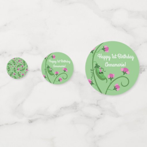 Sweet Pea Cute 1st Birthday Party Confetti | Zazzle