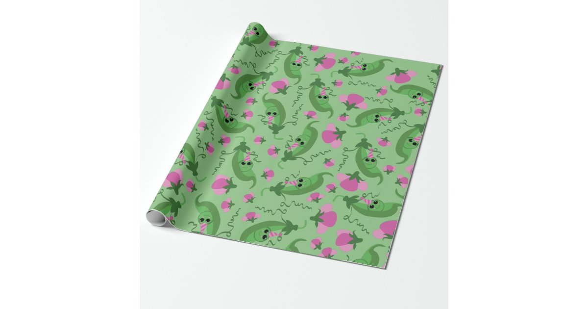 Sweet Pea Cute 1st Birthday Party Wrapping Paper | Zazzle