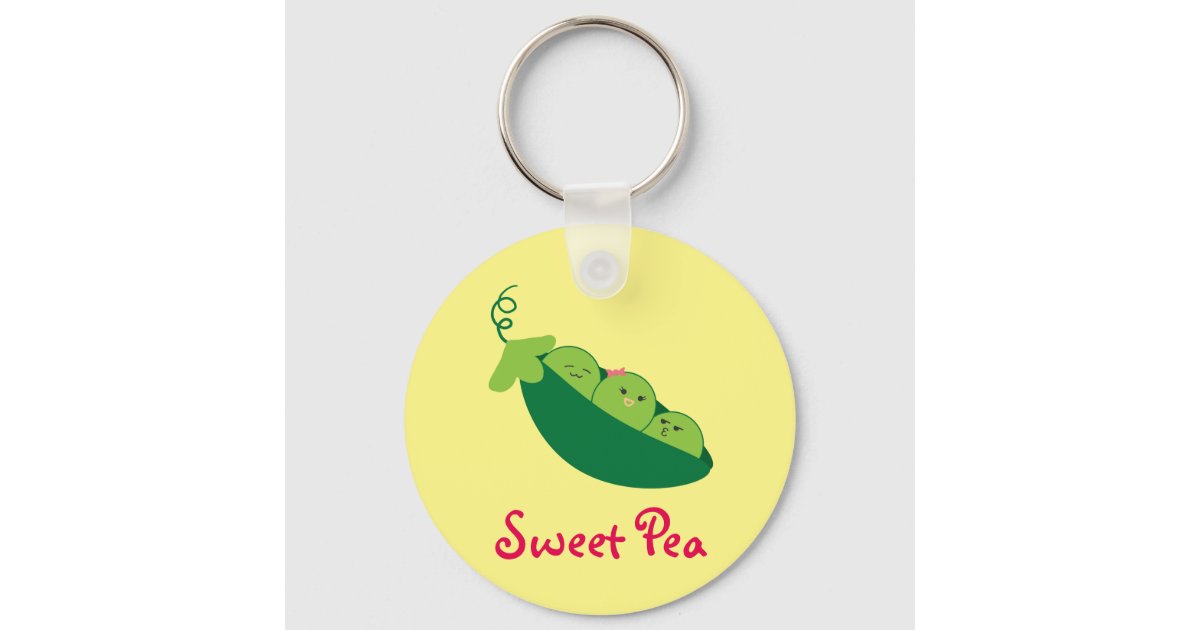 Sweet Pea Keychain | Zazzle