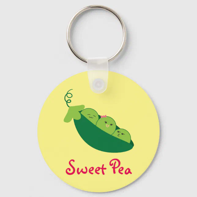 Sweet Pea Keychain | Zazzle