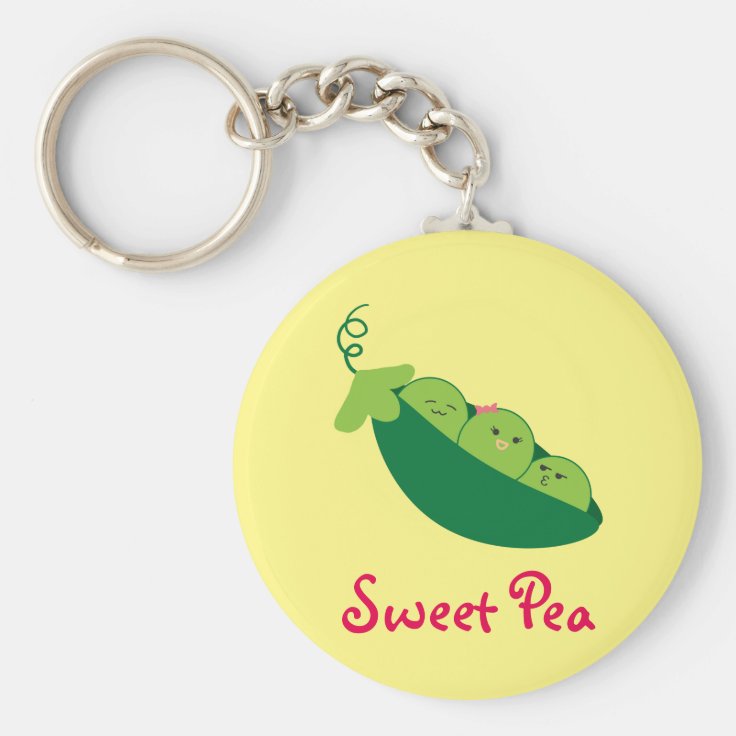 Sweet Pea Keychain | Zazzle