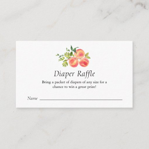 Sweet Peach Baby Shower Diaper Raffle Ticket Enclosure Card | Zazzle