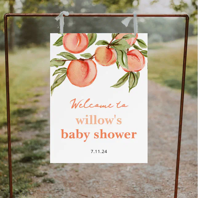 Sweet Peach Baby Shower Foam Board Welcome Sign | Zazzle