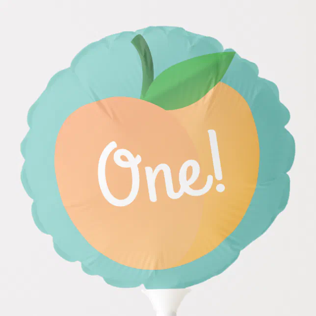 Sweet Peach Cute Fruit 1st Birthday Party Theme Balloon | Zazzle