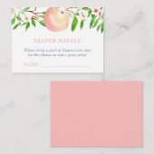 Sweet Peach Diaper Raffle Ticket Girl Baby Shower Enclosure Card | Zazzle