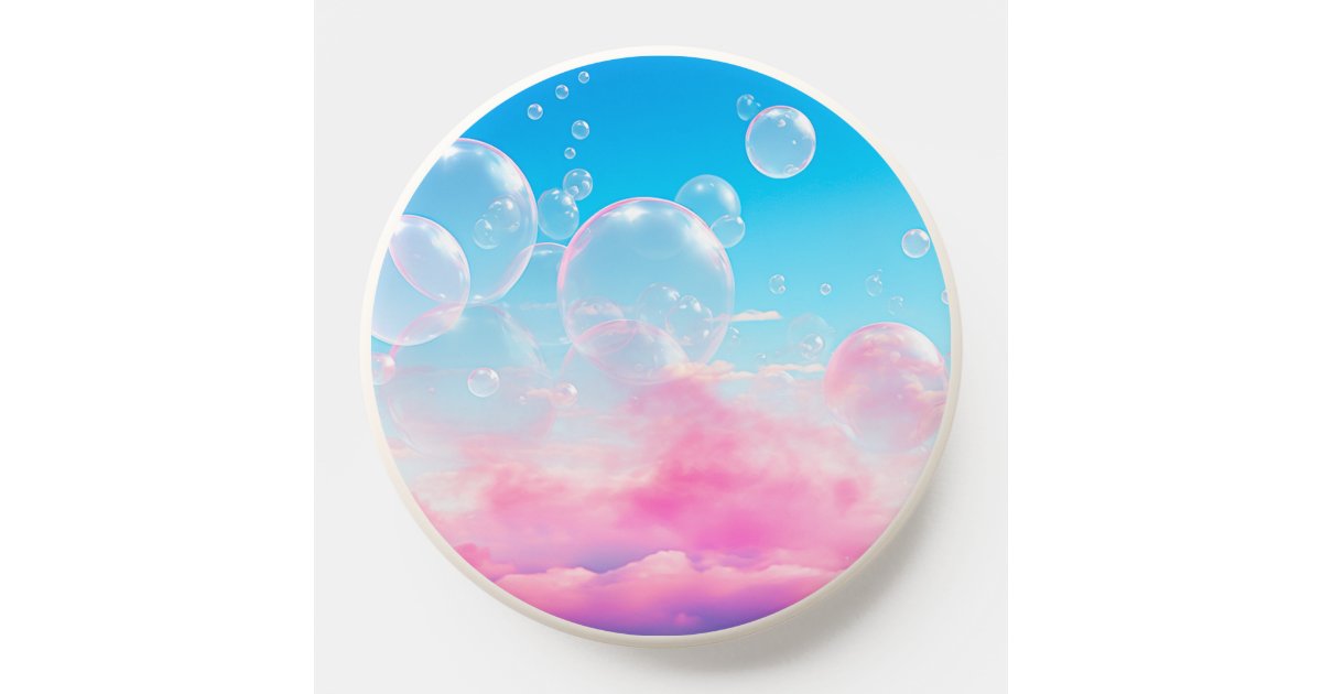 Sweet Pink Bubble Sky PopSocket | Zazzle