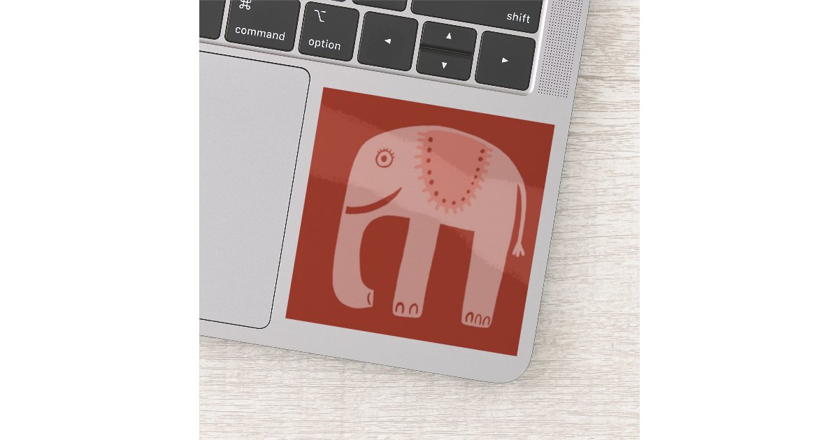 Sweet Pink Elephant Sticker | Zazzle