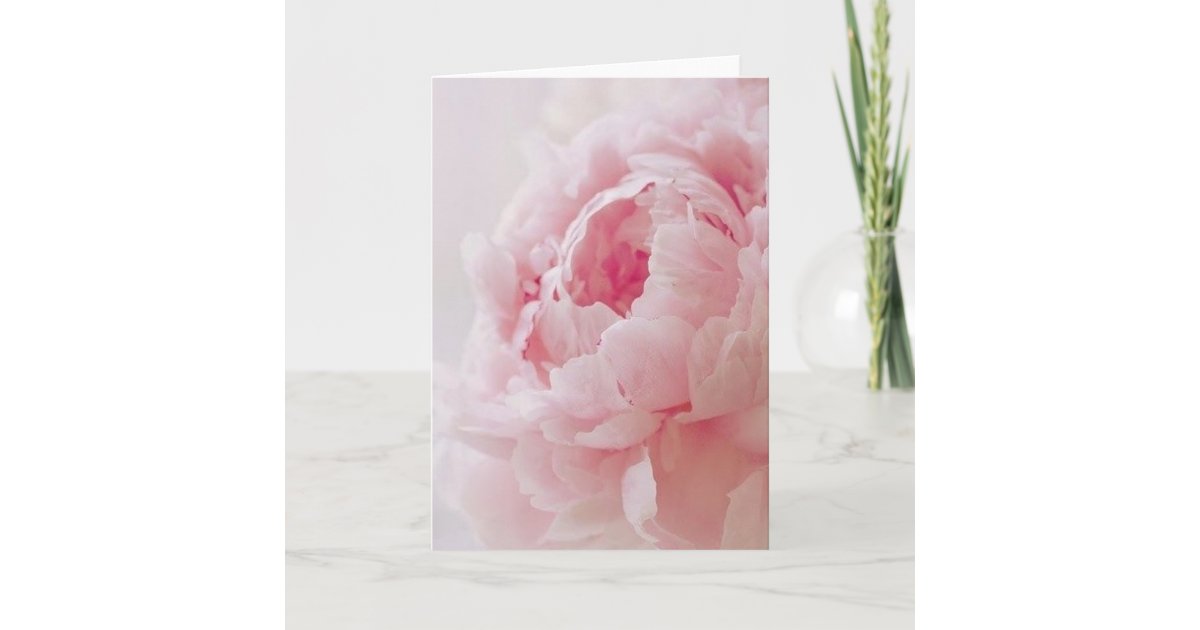 Sweet Pink Peony Note Card | Zazzle