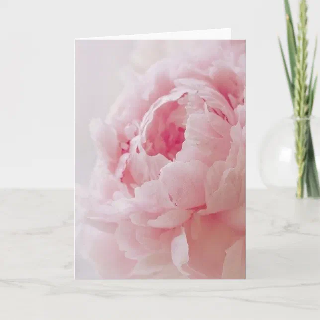 Sweet Pink Peony Note Card | Zazzle