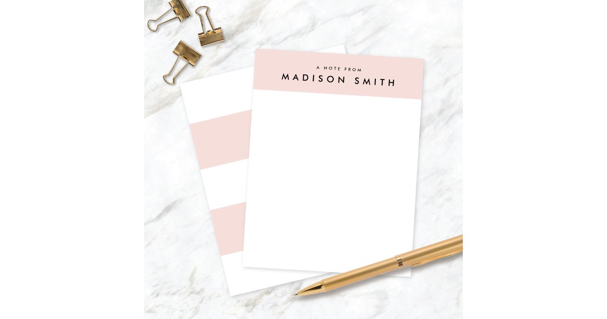 Sweet Pink Stripes Modern Stationery Note Cards | Zazzle