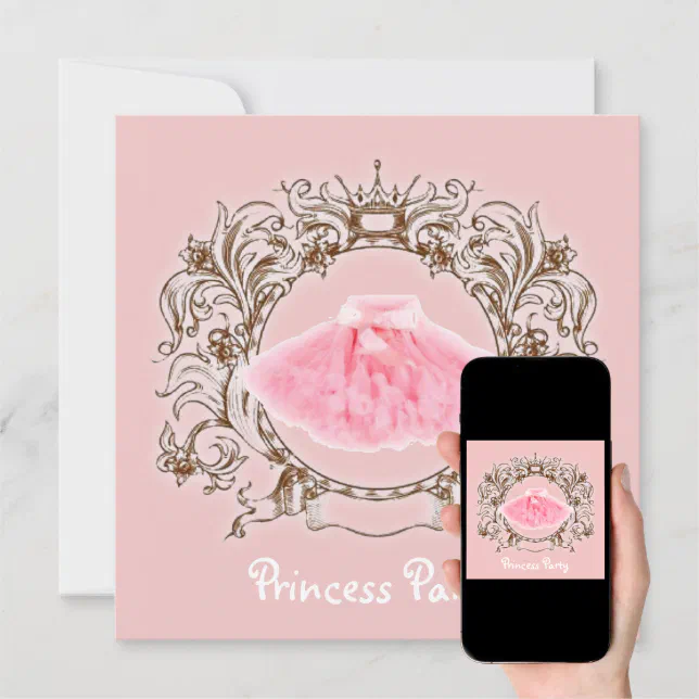 Sweet Pink Tutu Princess Birthday Party invitation | Zazzle
