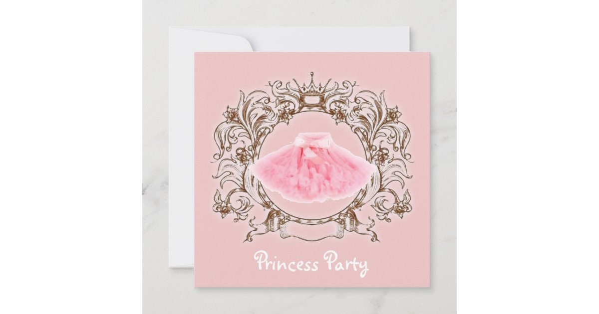 Sweet Pink Tutu Princess Birthday Party invitation | Zazzle
