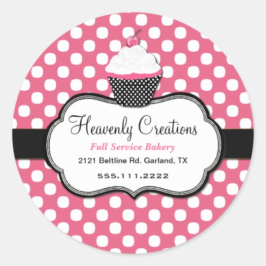 sweet-polka-dot-and-cupcake-bakery-sticker-zazzle
