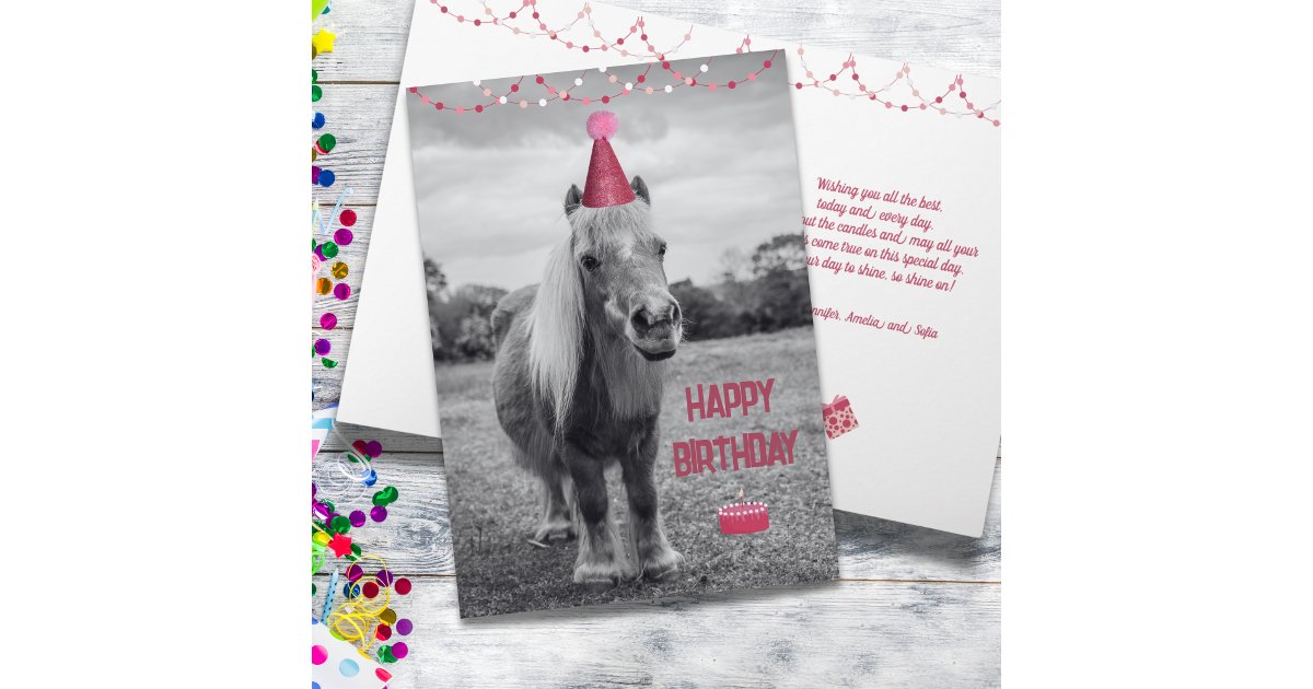 Sweet Pony Birthday Card | Zazzle