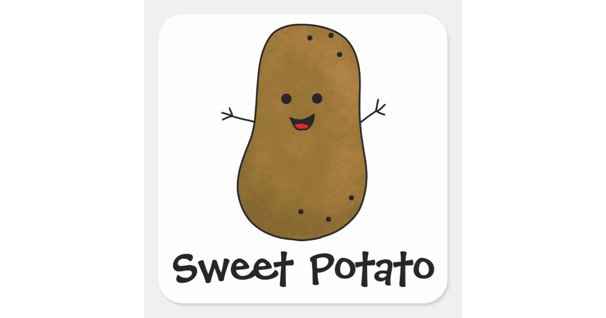 Sweet Potato Square Sticker | Zazzle