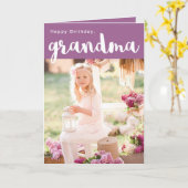 Sweet Purple Happy Birthday Grandma Photo Card | Zazzle
