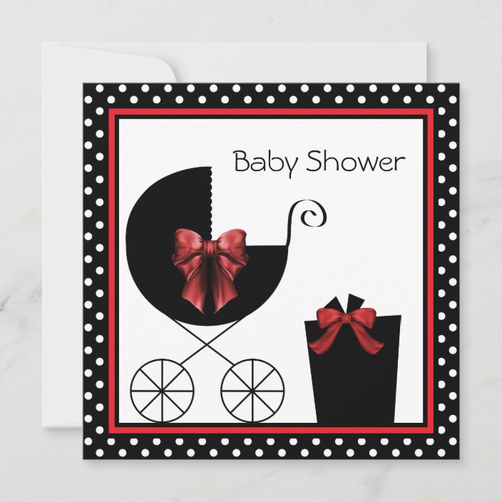 Sweet Red and Black Baby Shower Invitation | Zazzle.com