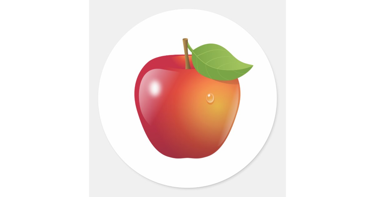 Sweet Red Apple Classic Round Sticker | Zazzle