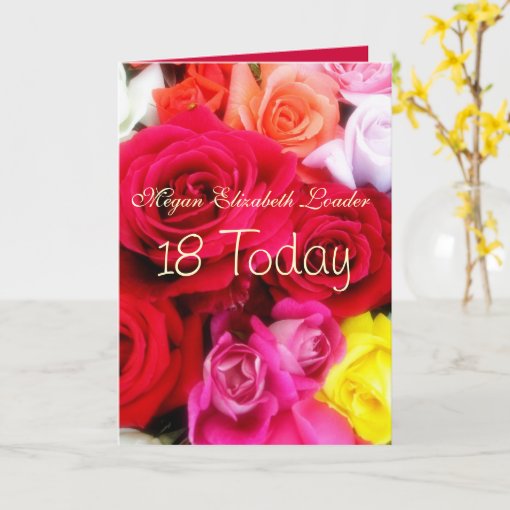 Sweet Roses 18th Birthday Photo Card | Zazzle