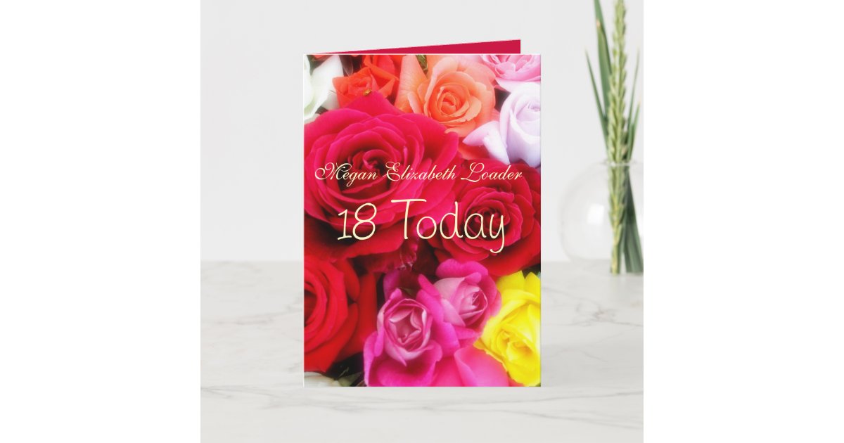 Sweet Roses 18th Birthday Photo Card | Zazzle