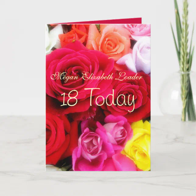 Sweet Roses 18th Birthday Photo Card | Zazzle