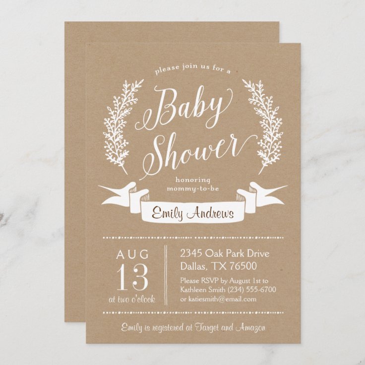 Sweet Rustic Baby Shower Invitation | Zazzle