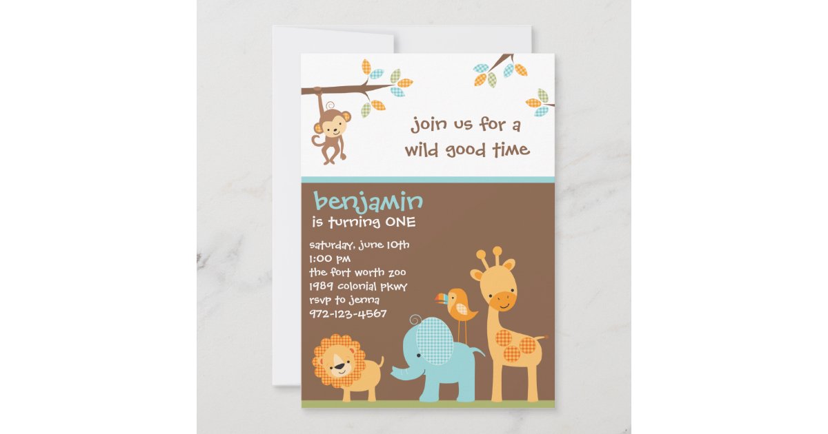Sweet Safari Invitations | Zazzle