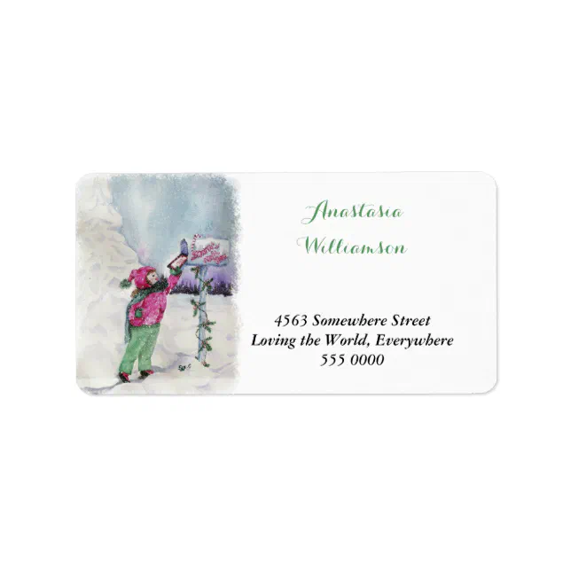 SWEET SANTA CLAUS LETTER ADDRESS LABEL | Zazzle