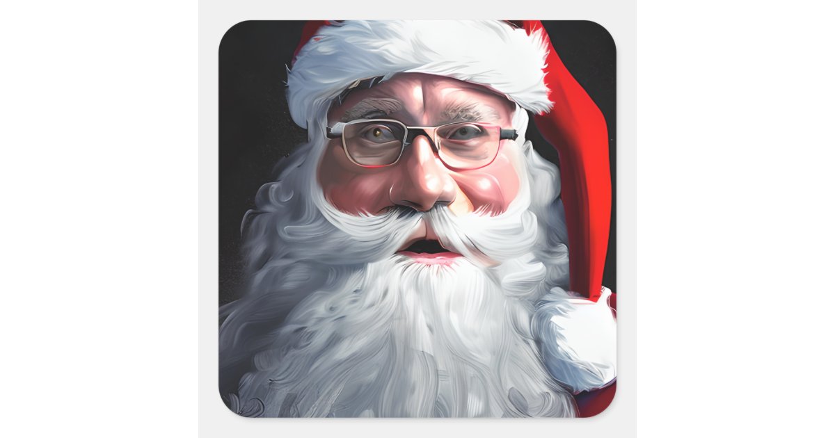 Sweet Santa Clause Christmas Square Sticker | Zazzle