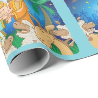 Sweet scene of the nativity of baby Jesus Wrapping Paper | Zazzle