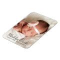 Sweet Script Baby Girl Photo Birth Announcement Magnet | Zazzle