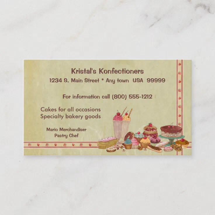 Sweet Shop Business Card | Zazzle
