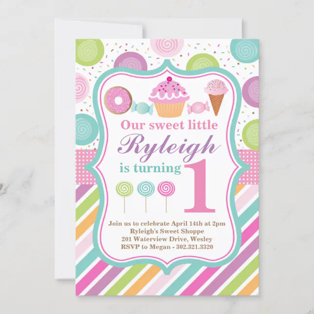 Sweet Shoppe Birthday Party Invitation | Zazzle
