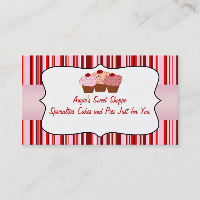 Sweet Shoppe Cupcake Business Card | Zazzle
